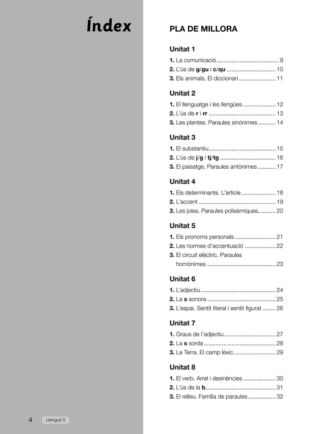 Pla millora Llengua 5 | PDF