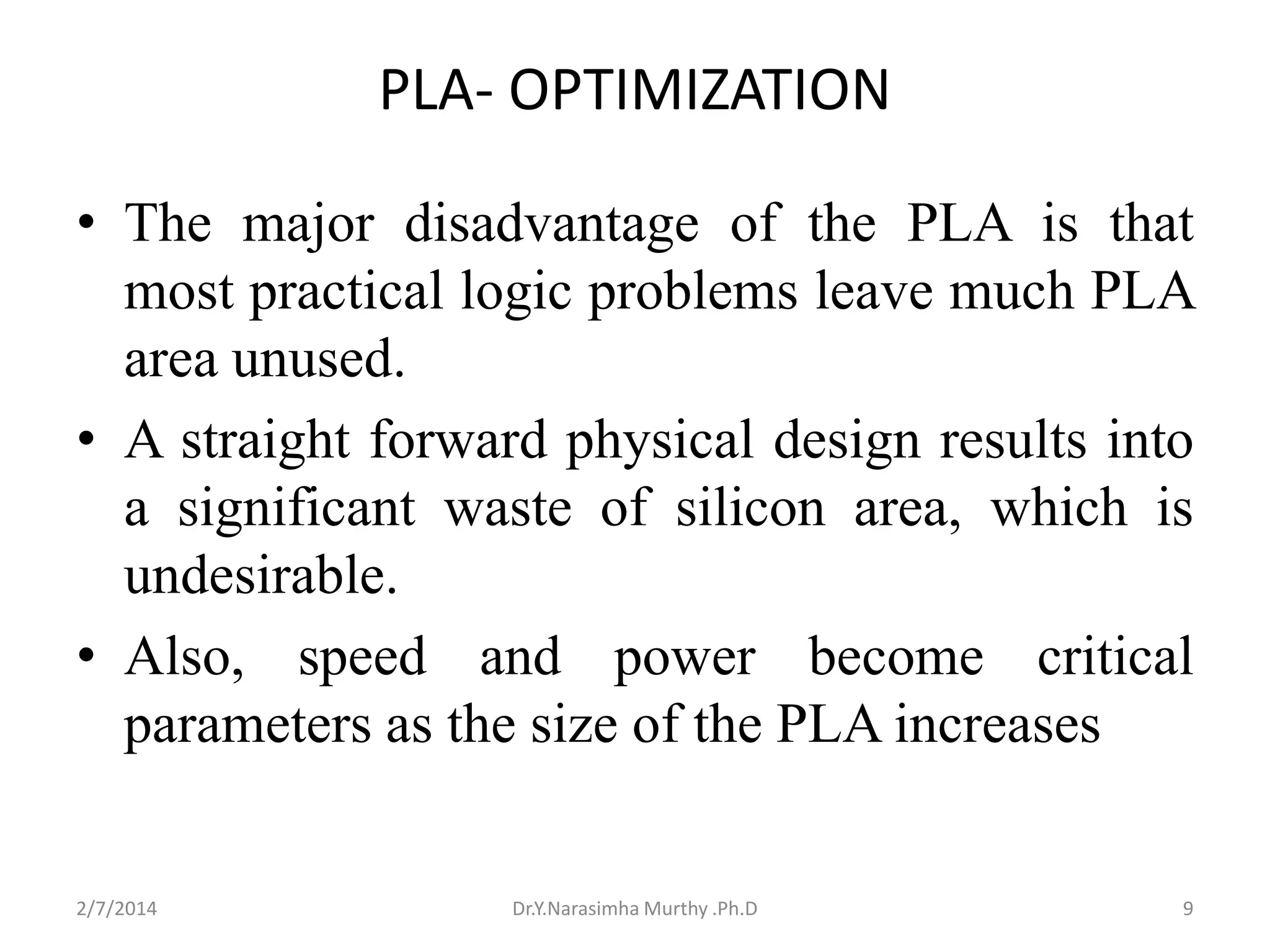 PLA Minimization -Testing | PPTX