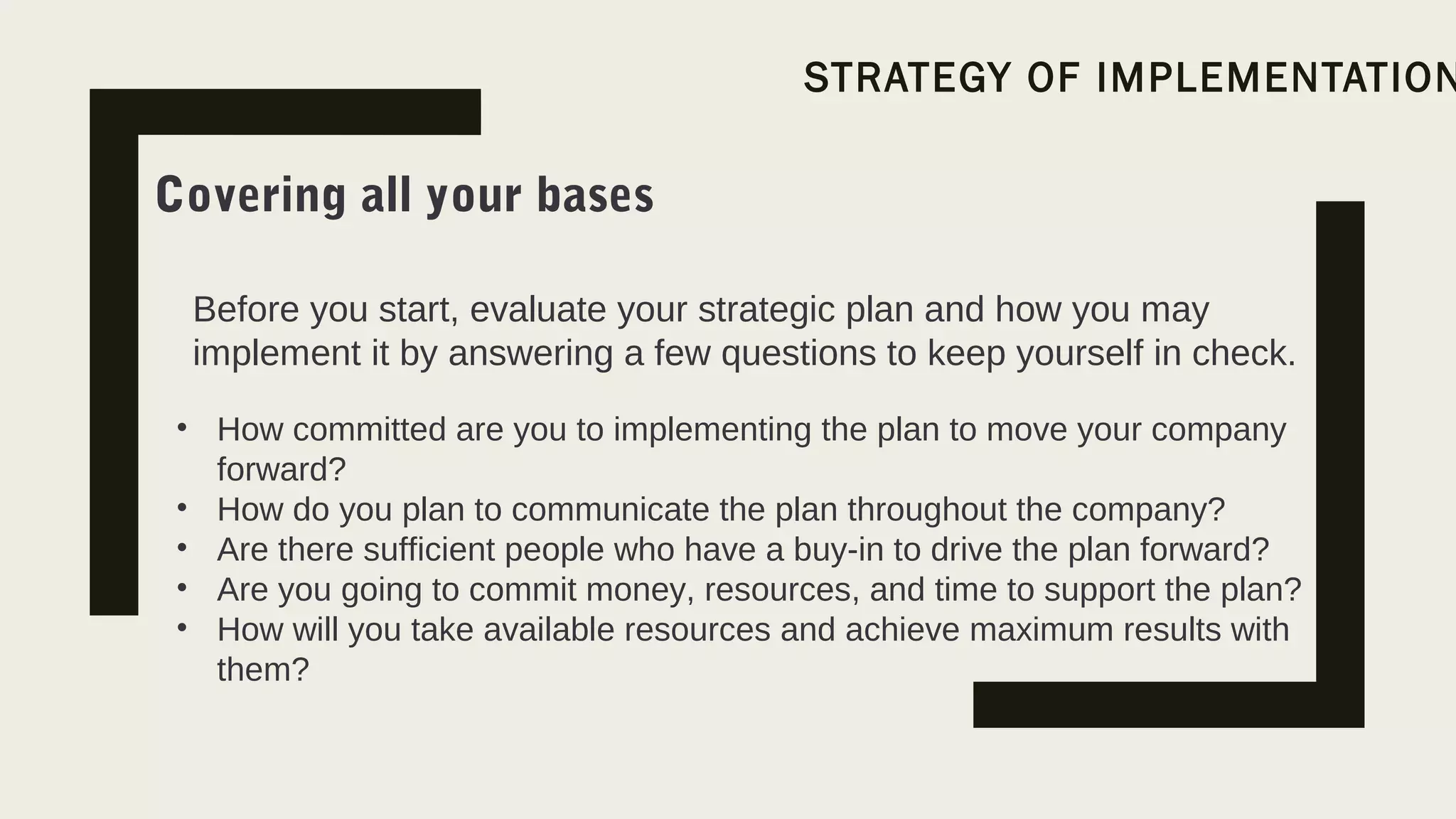 Strategy of Implementing Plans | PPT