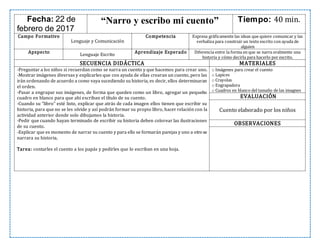 Plan de lectura y escritura y conteo | DOCX