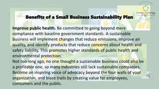 How to start to Develop a Small Business profitable Sustainability Plan ...