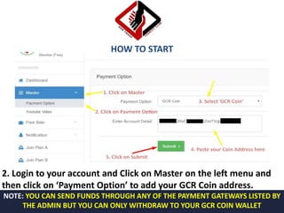 KDK PLAN C (EARN GCR COINS MONTHLY WITH OUR 2 by 2 MATRIX) | PPT