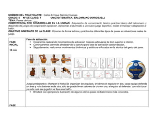 PLAN-CLASE-HANDBALL para niños y adultos | DOCX