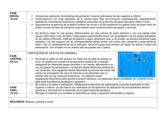 PLAN-CLASE-HANDBALL para niños y adultos | DOCX
