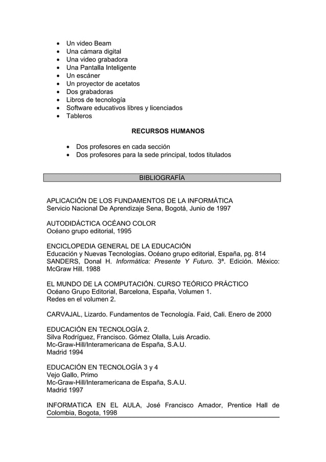 Plan de-area-tecnologia-e-informatica | DOC