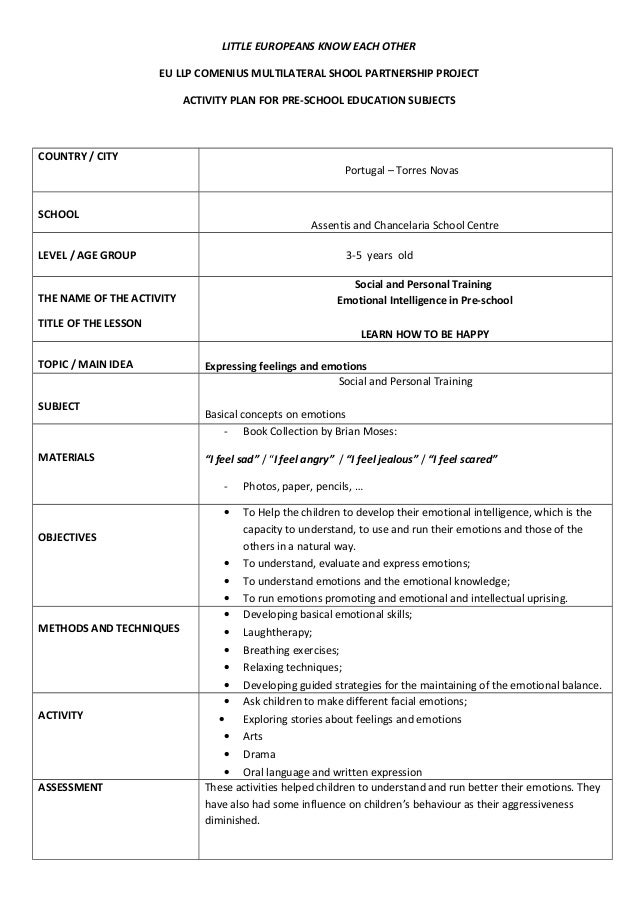 Plan emotional intelligence