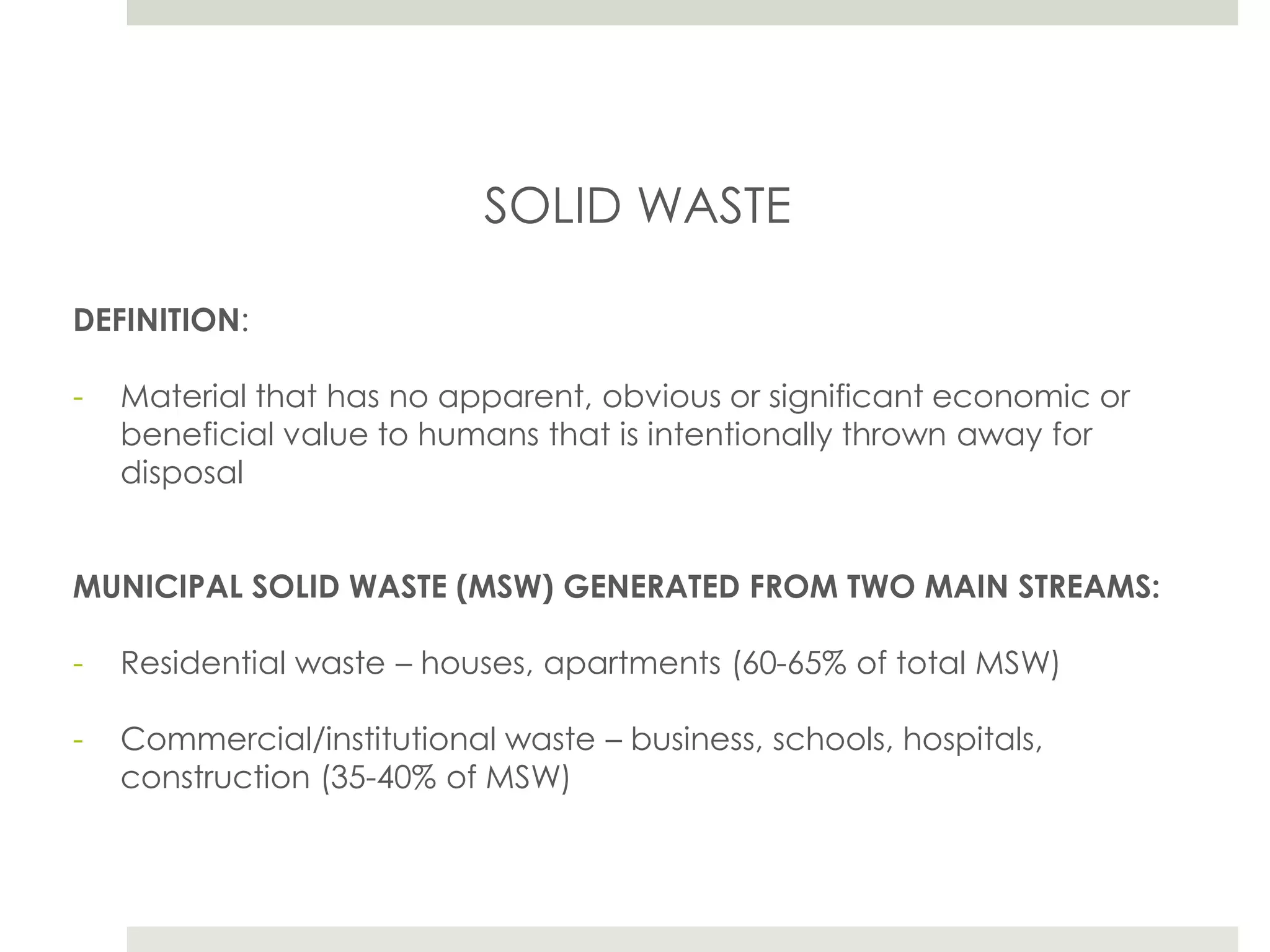 Sustainable Cities: Solid Waste Management | PPTX