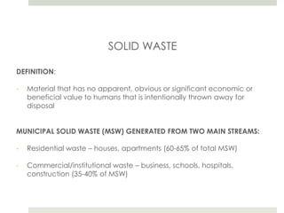 Sustainable Cities: Solid Waste Management | PPTX