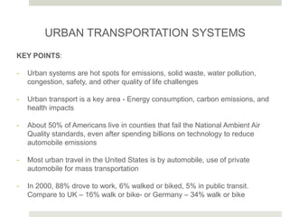 Sustainable Cities: Urban Transportation | PPTX