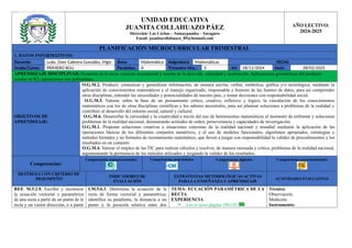PLANIFICACION PARA EL SUBNIVEL DE BACHILLERATO | DOCX