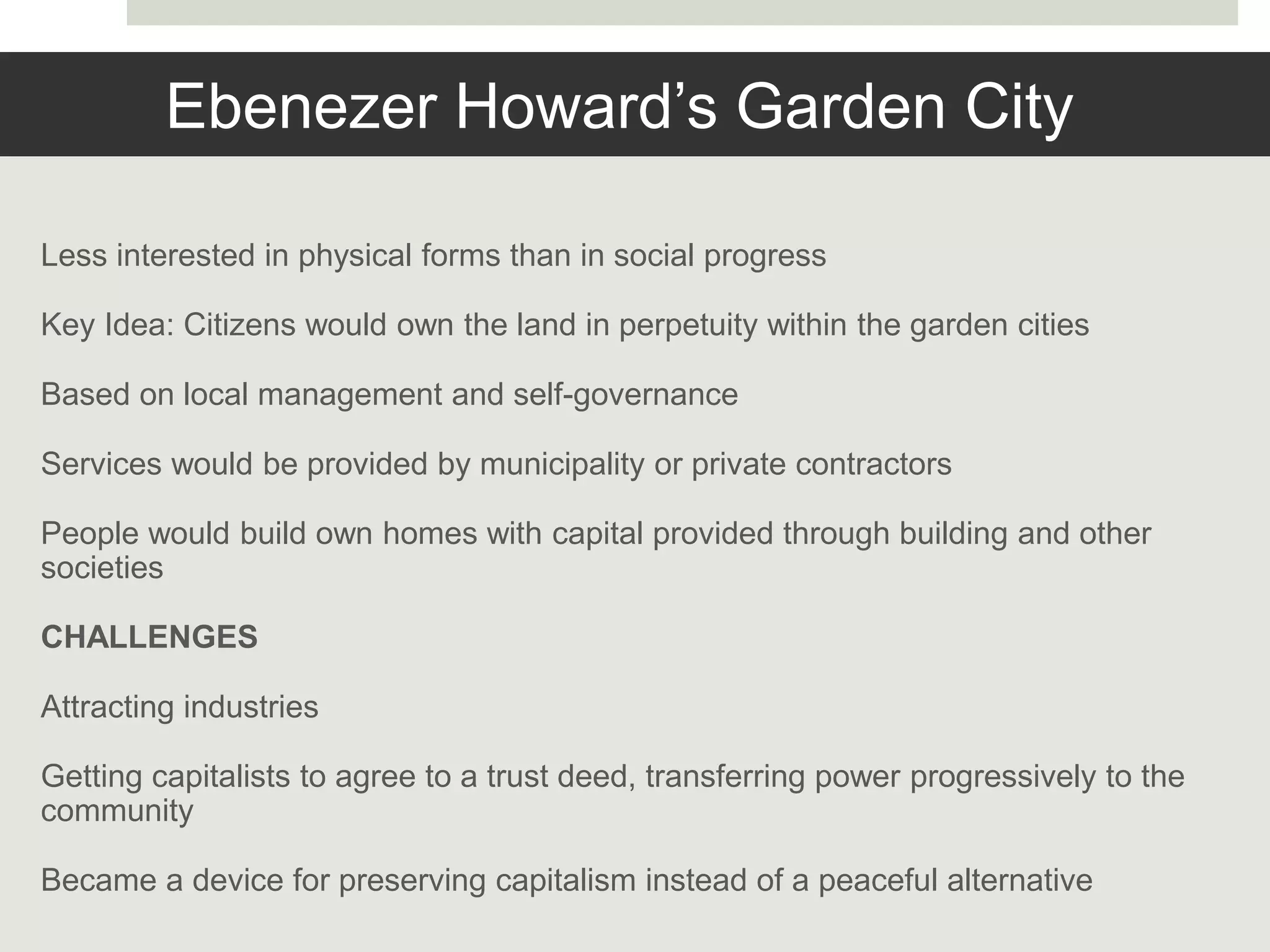 History & Theory of Planning: Garden Cities | PPTX