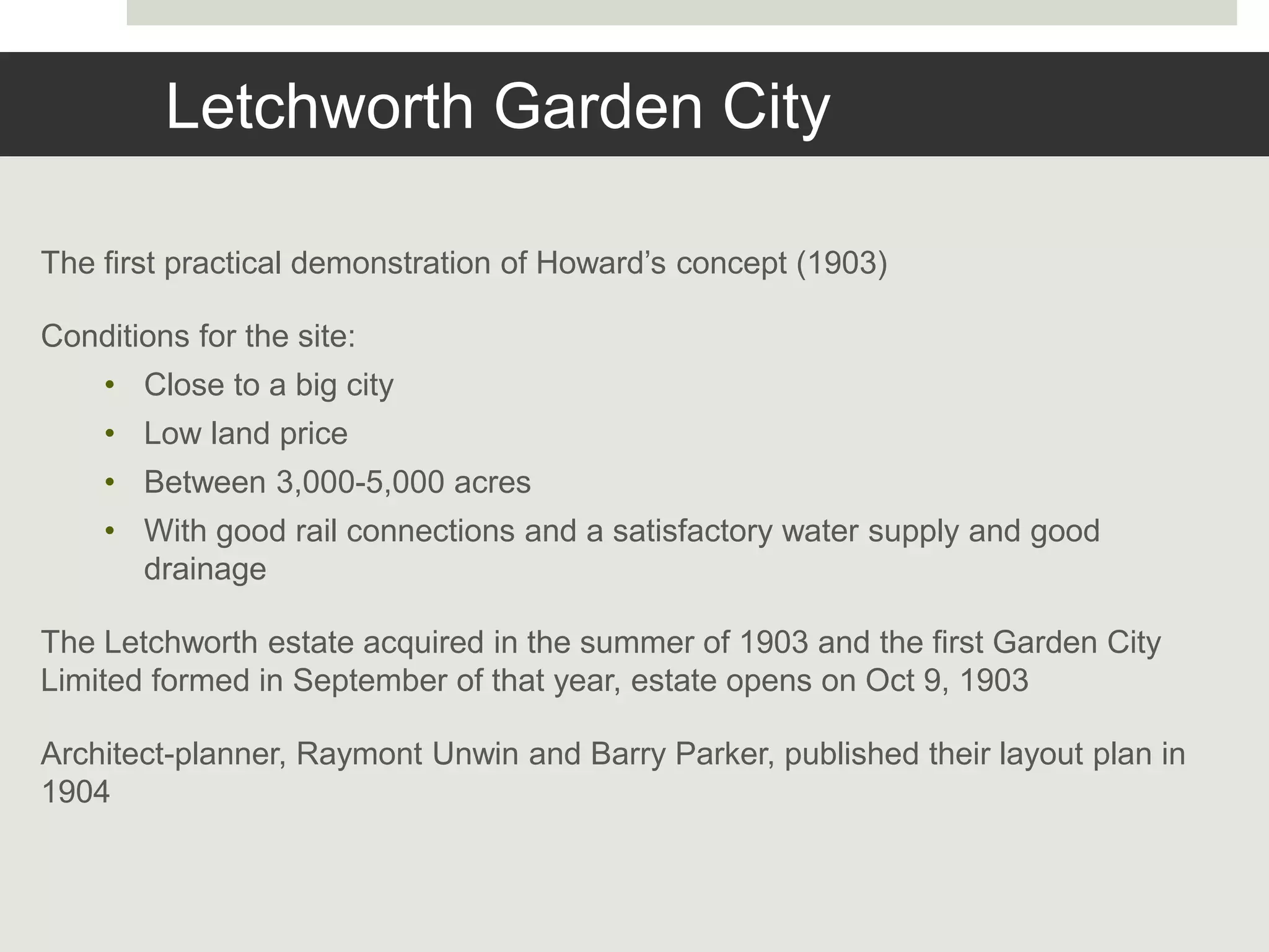 History & Theory of Planning: Garden Cities | PPTX