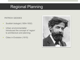 History & Theory of Planning: Regional Planning | PPTX