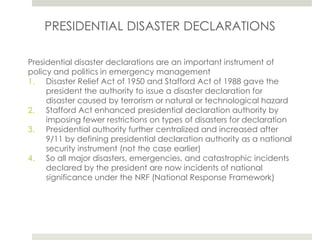 Emergency Management Planning - Presidential Disasters | PPT | Free ...