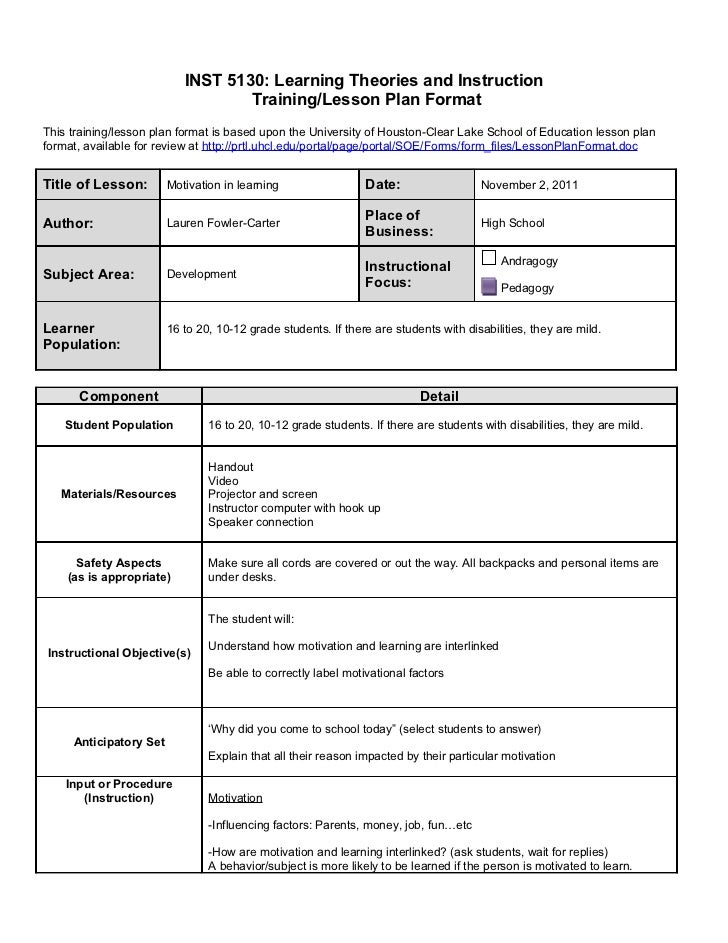 Unit Five Lesson Plan