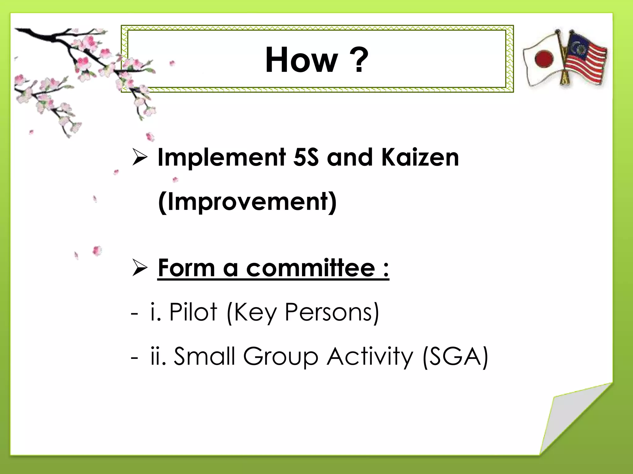 Action Plan of 5S and Kaizen (Rodzidah's group) | PPSX