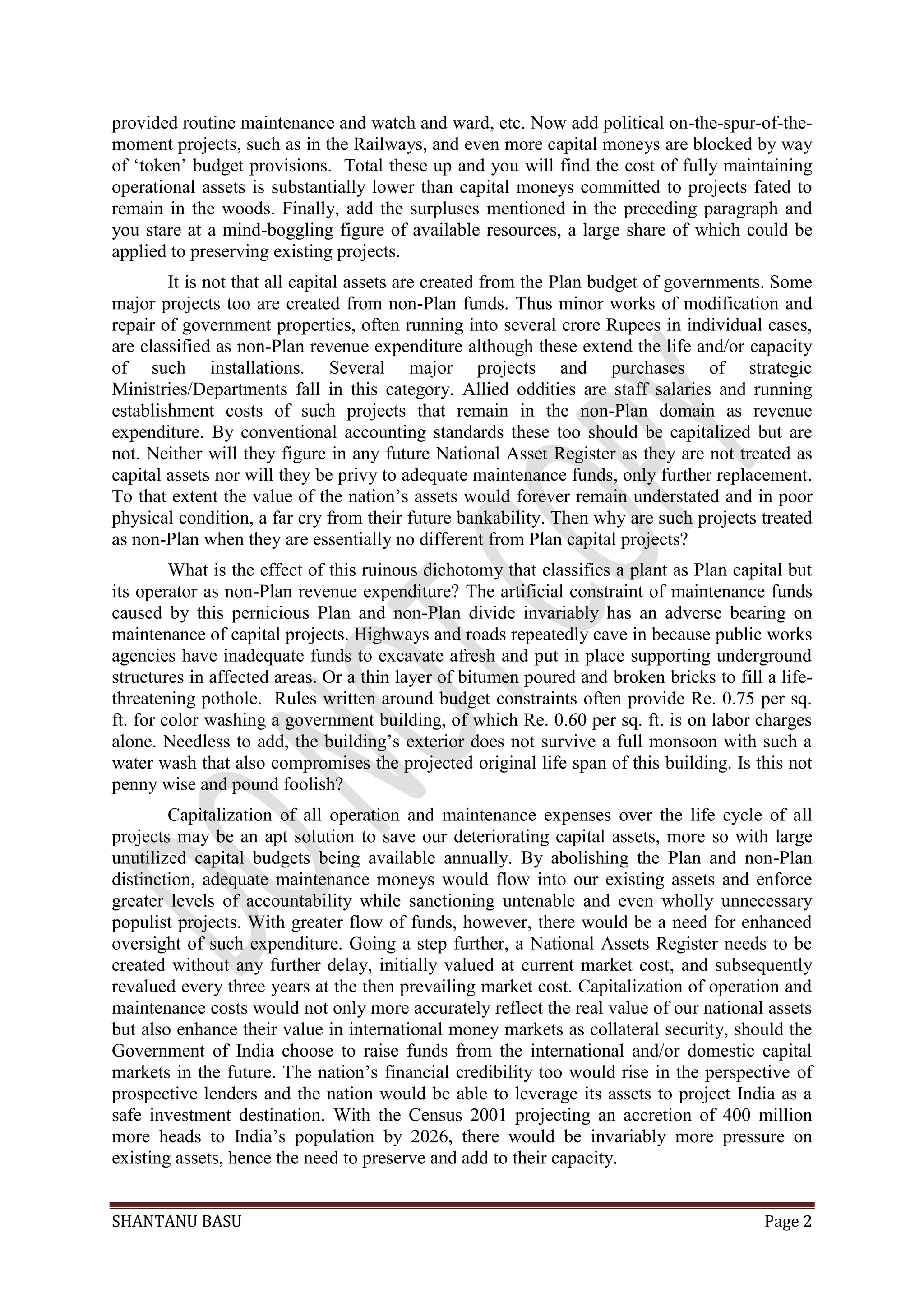 Plan and non plan Expenditure in India | DOCX