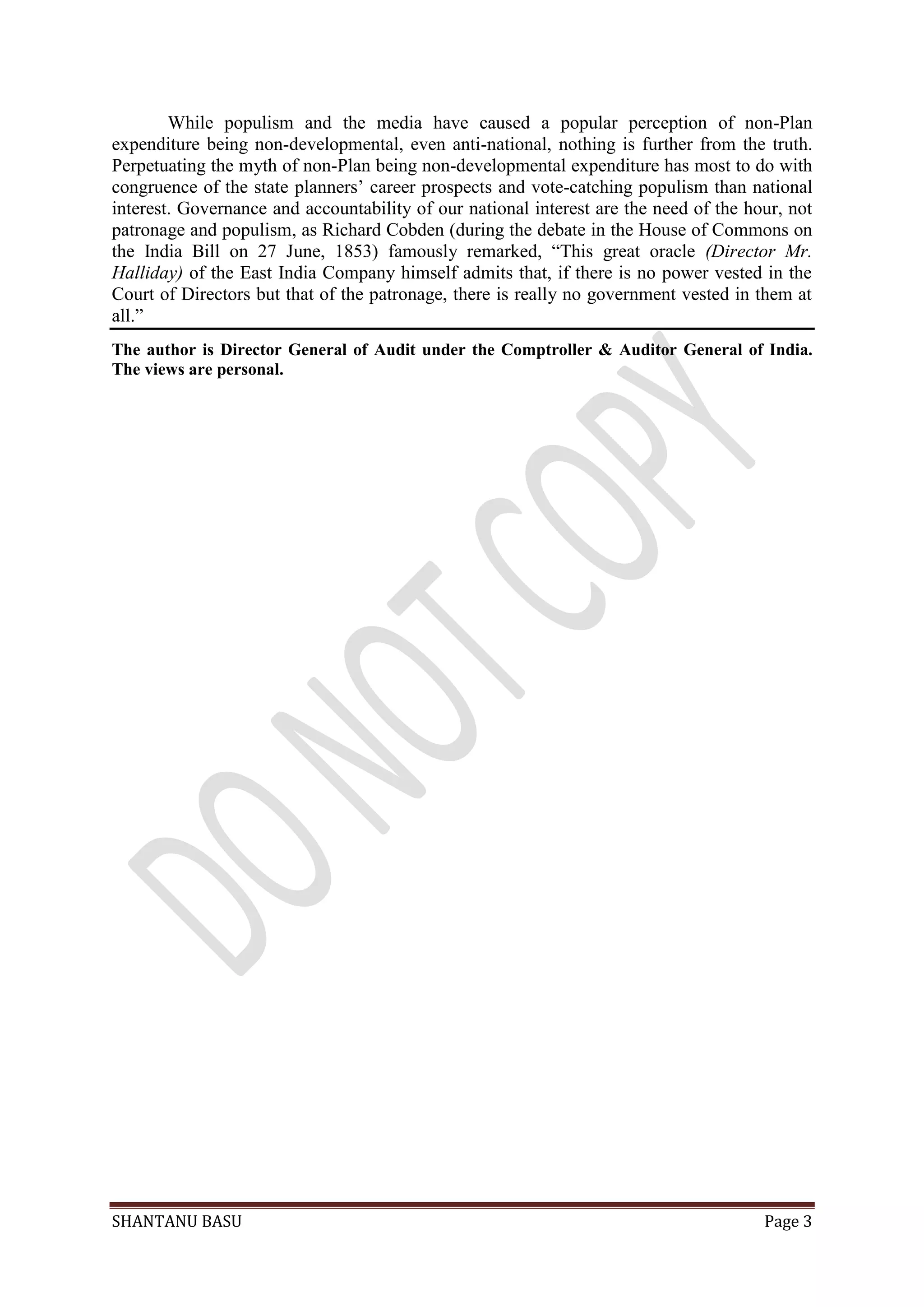 Plan and non plan Expenditure in India | DOCX