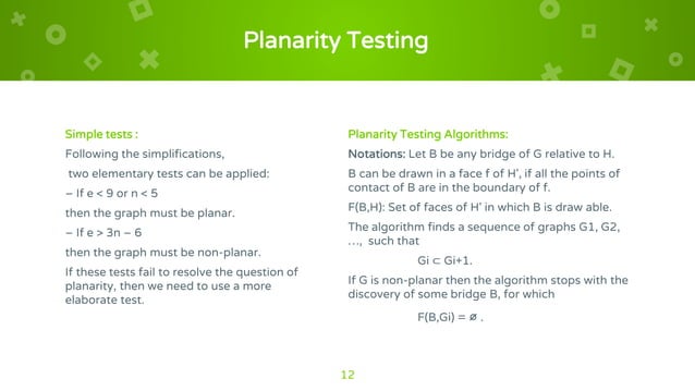 Planar graph( Algorithm and Application ) | PPTX | 3-D Graphics | Computer Software and Applications
