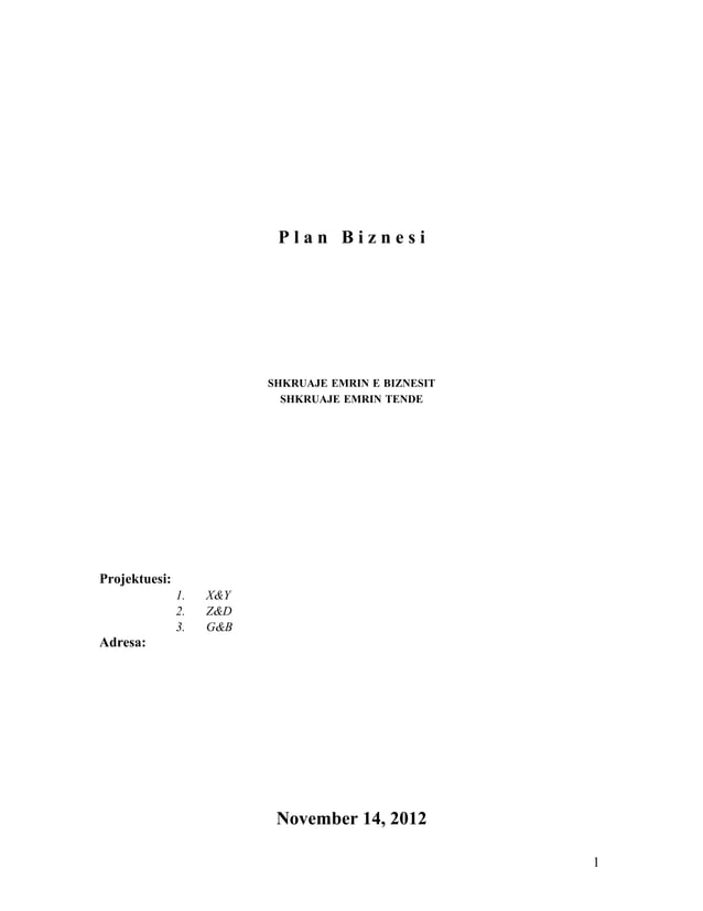 Plan biznesi | DOC
