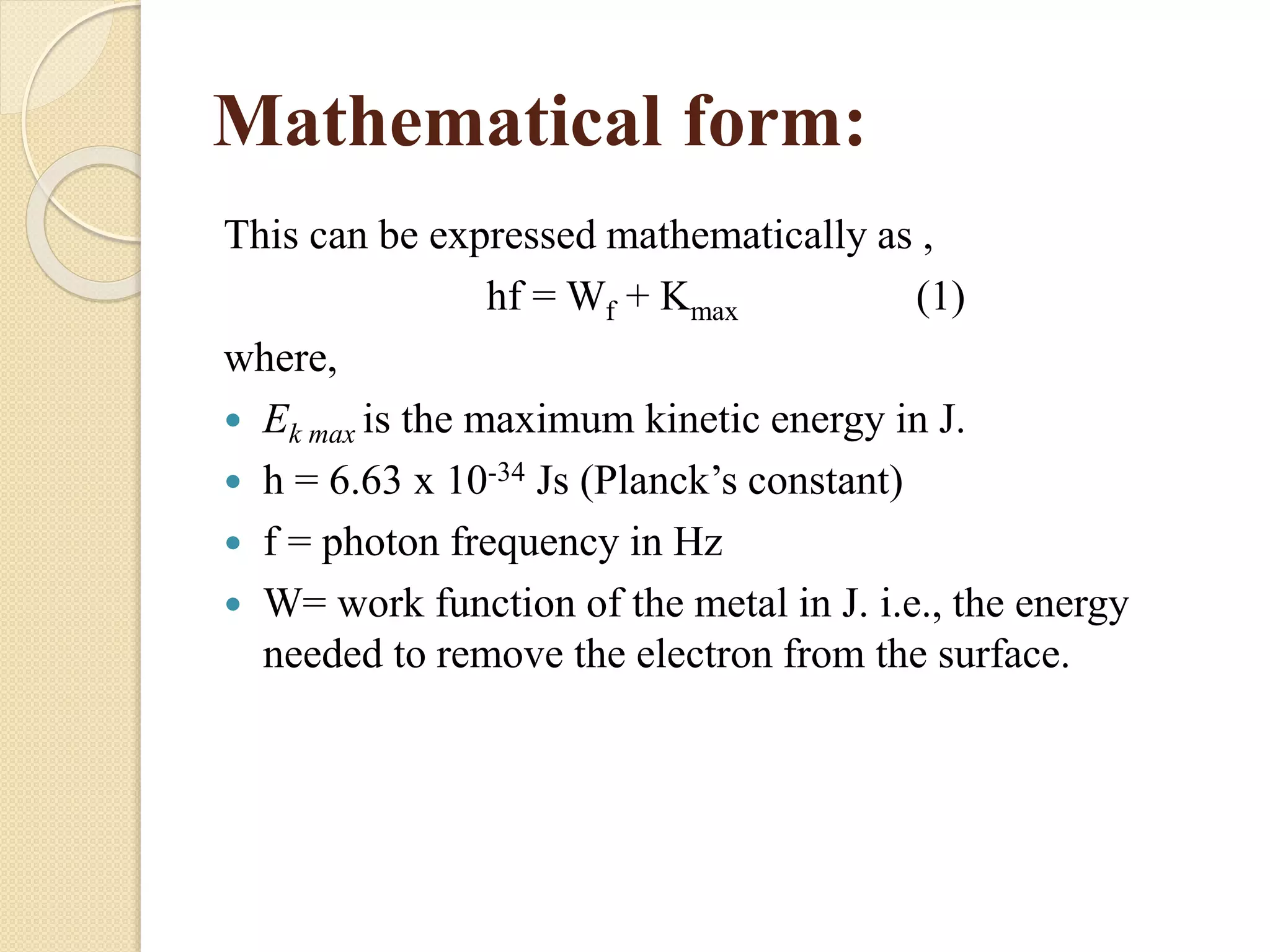 Planck constant using photoelectric effect | PPTX