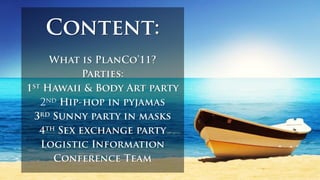 PlanCo'11 delegate booklet | PPT