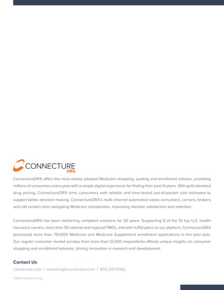 ConnectureDRX - Medicare Shopping, Quoting & Enrollment Platform | PDF