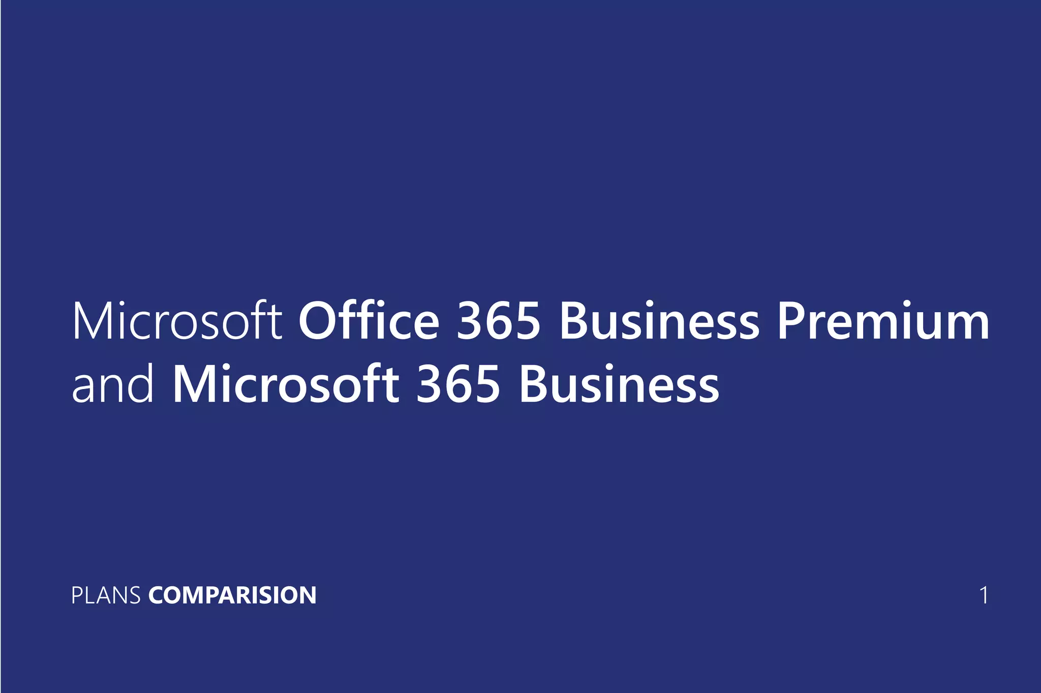 All Plans Comparison - Office 365 and Microsoft 365 Plans | PDF