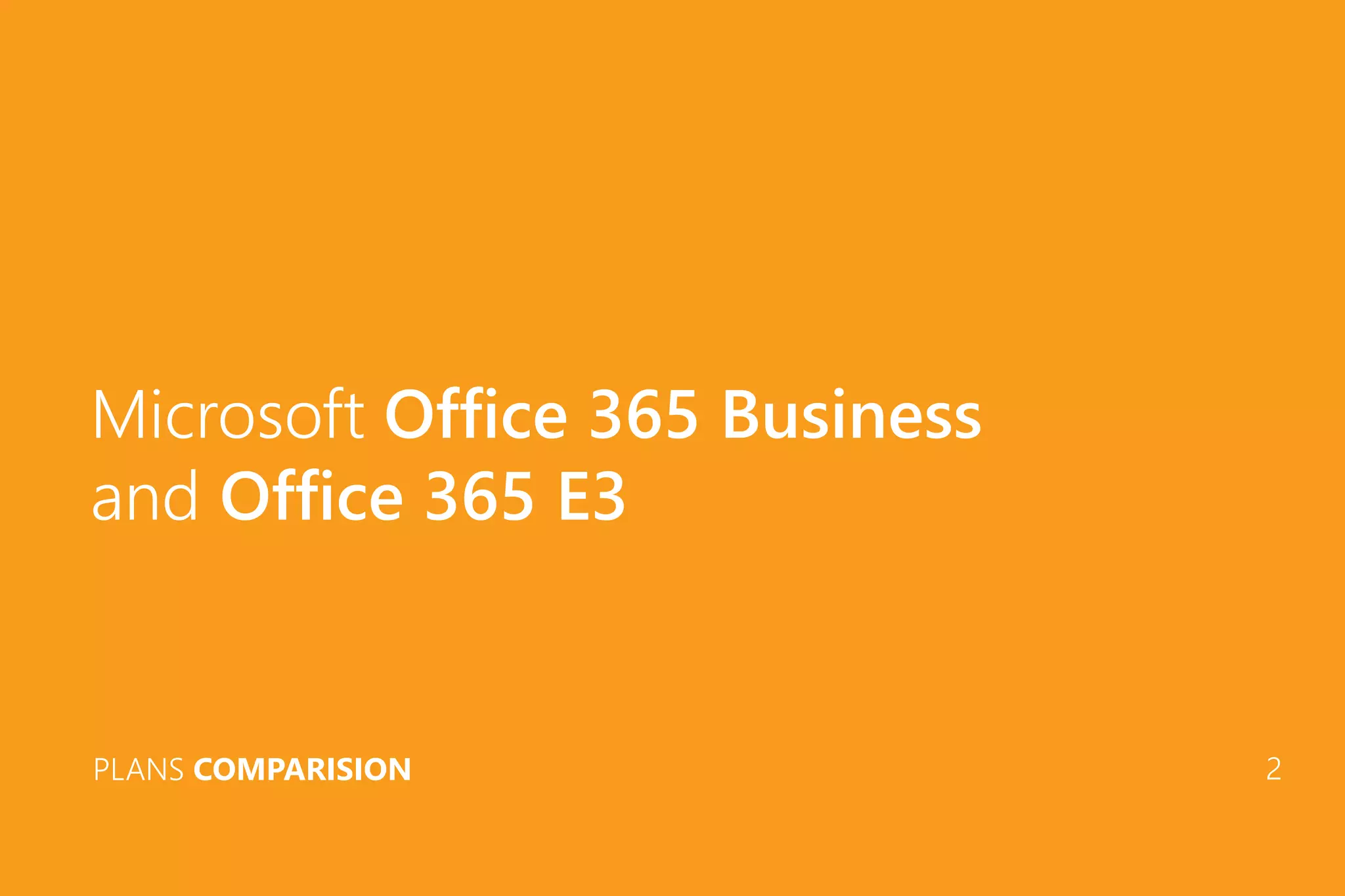 All Plans Comparison - Office 365 and Microsoft 365 Plans | PDF