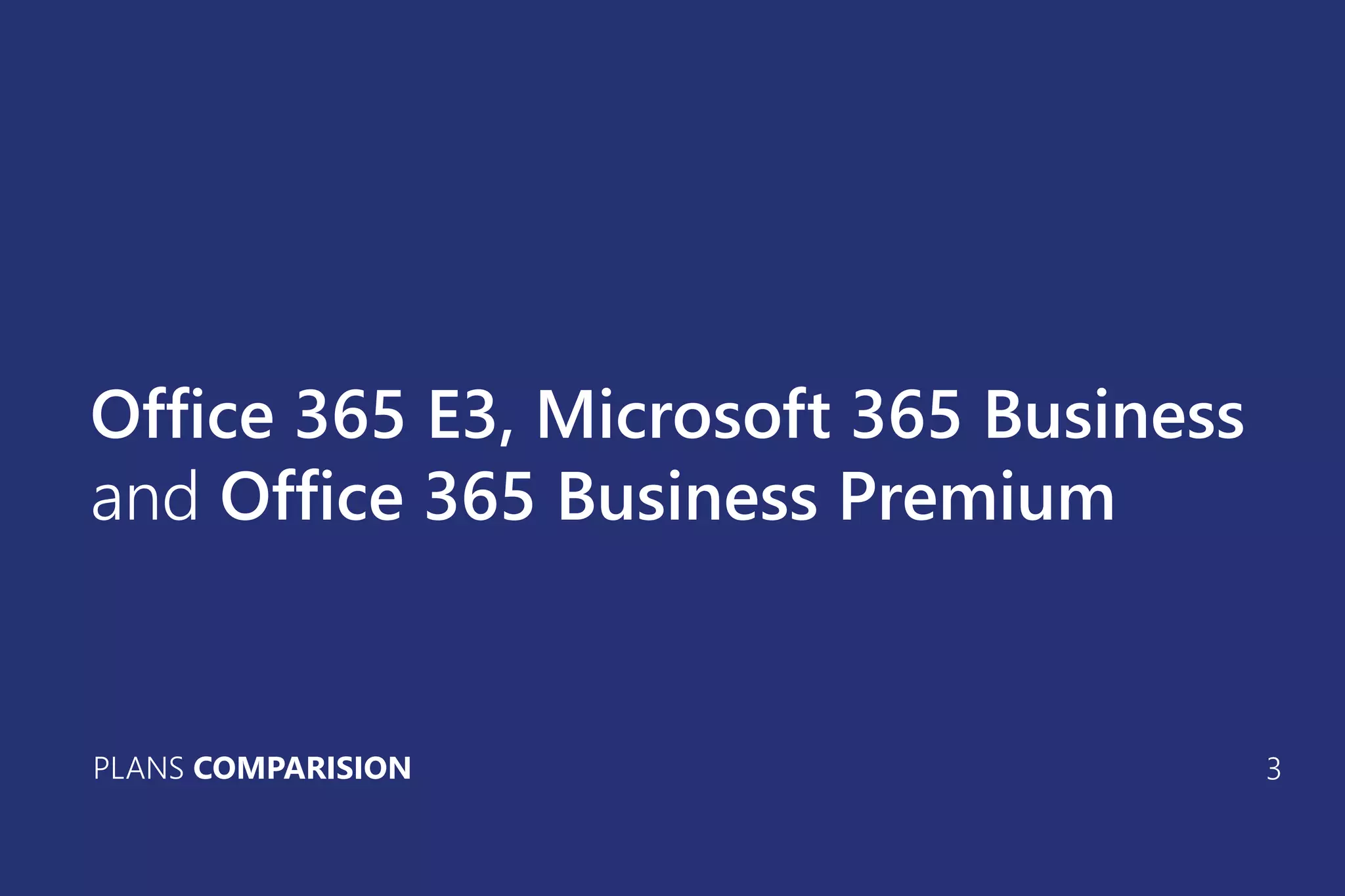 All Plans Comparison - Office 365 and Microsoft 365 Plans | PDF