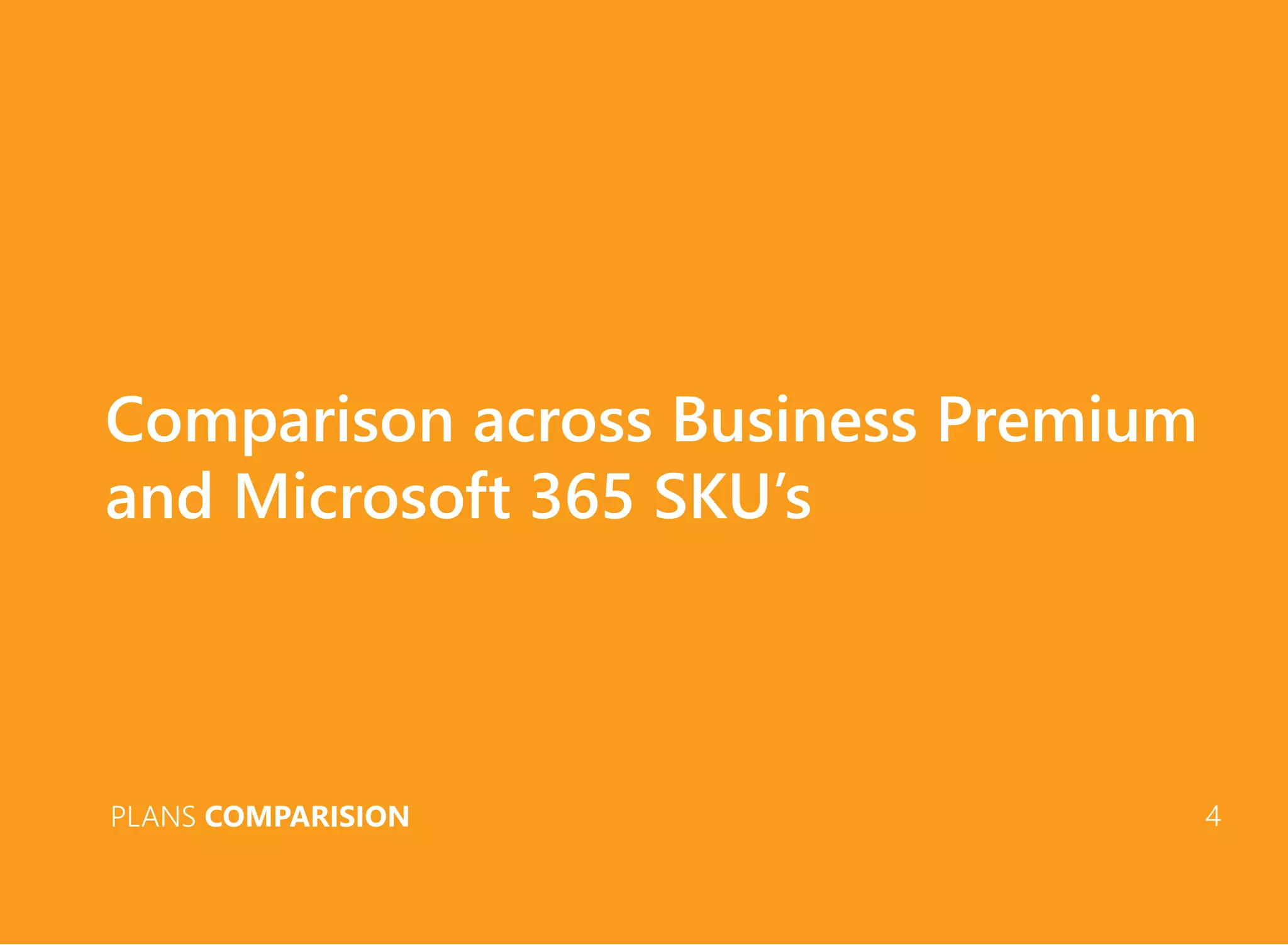 All Plans Comparison - Office 365 and Microsoft 365 Plans | PDF