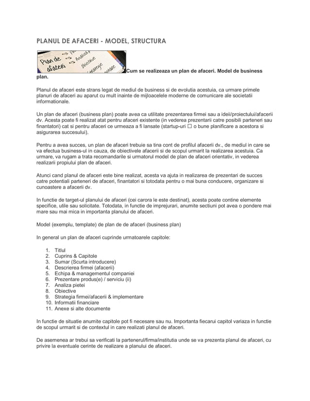 Plan de afaceri | PDF