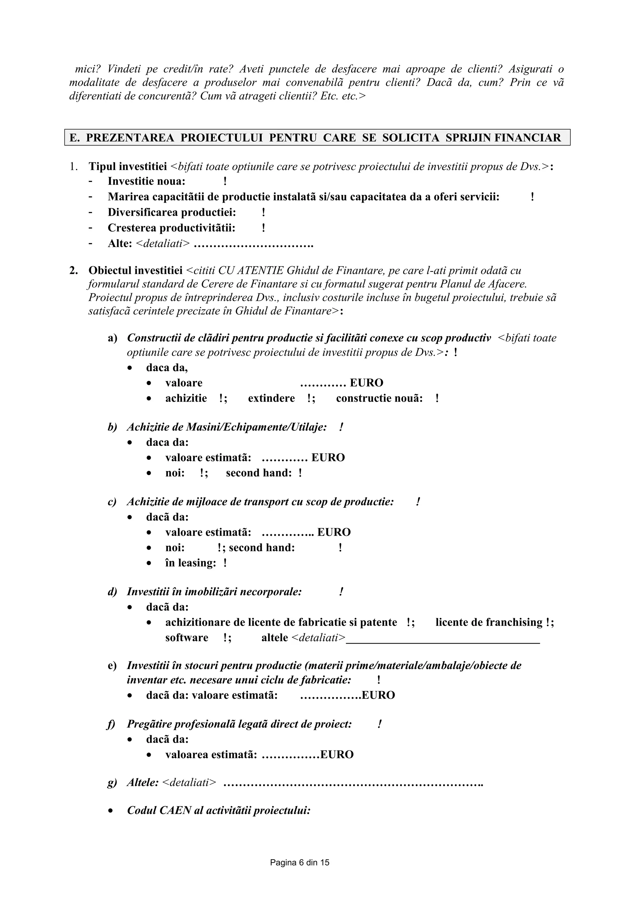 Plan de afaceri ricop sme - 31 may | DOC