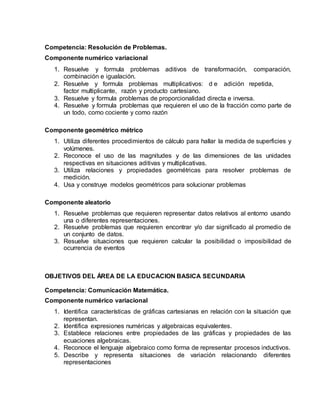 Plan de area matematicas actualizado sin mallas | DOCX