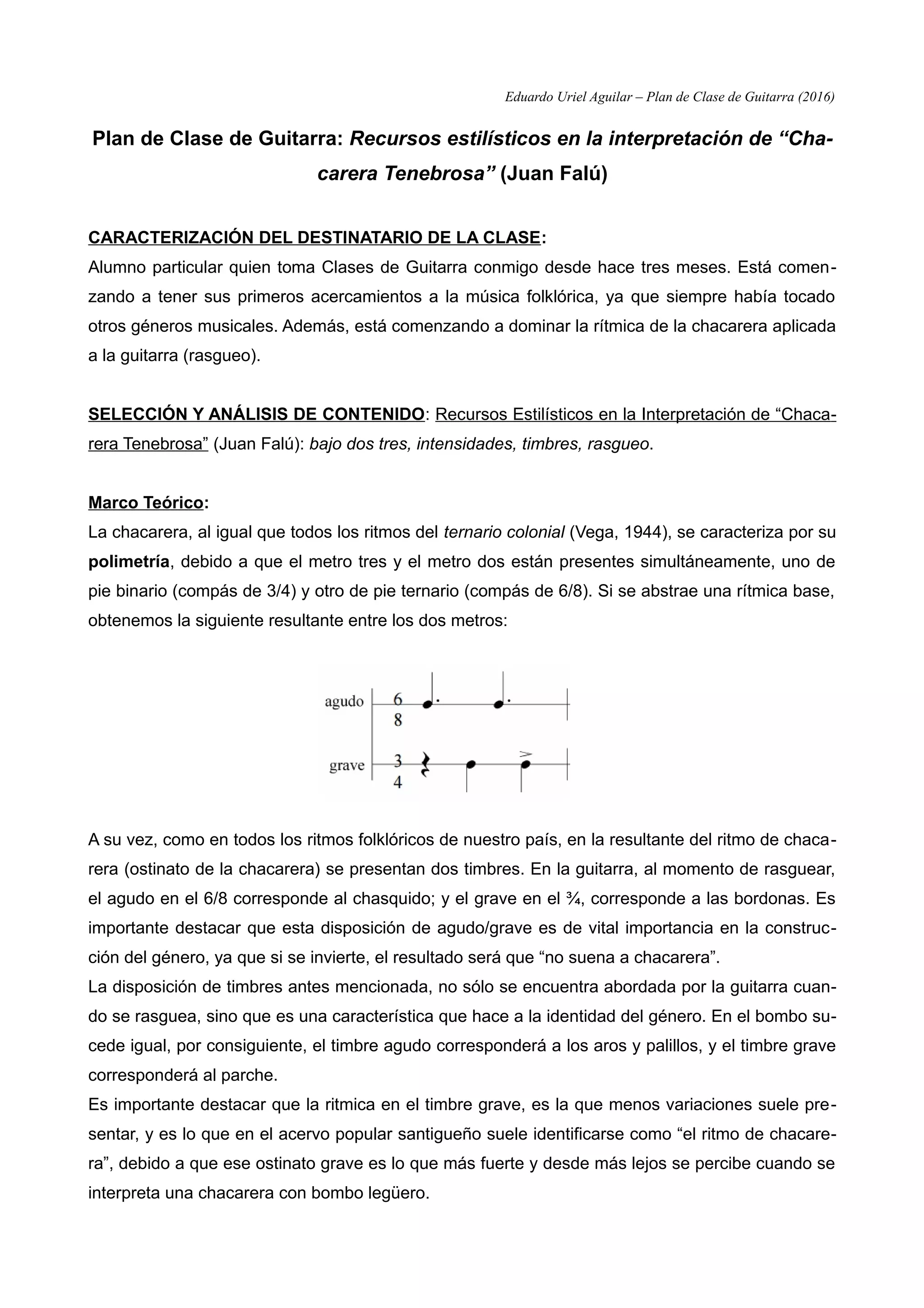 Plan de Clase de Guitarra: Recursos estilísticos en la interpretación ...