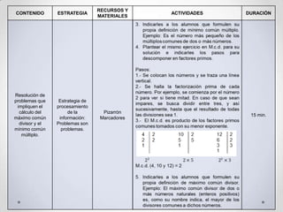 Plan de clase mcm y mcd | PPTX