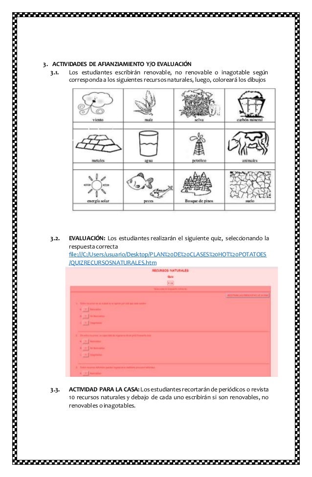 Actividades Recursos Naturales Renovables Y No Renovables Para Ninos De ...