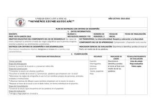 Plan de destrezas por periodo 2015-2016-ruth garcía | PDF