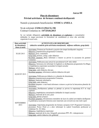 Plan de diseminare 2013 istanbul | DOC