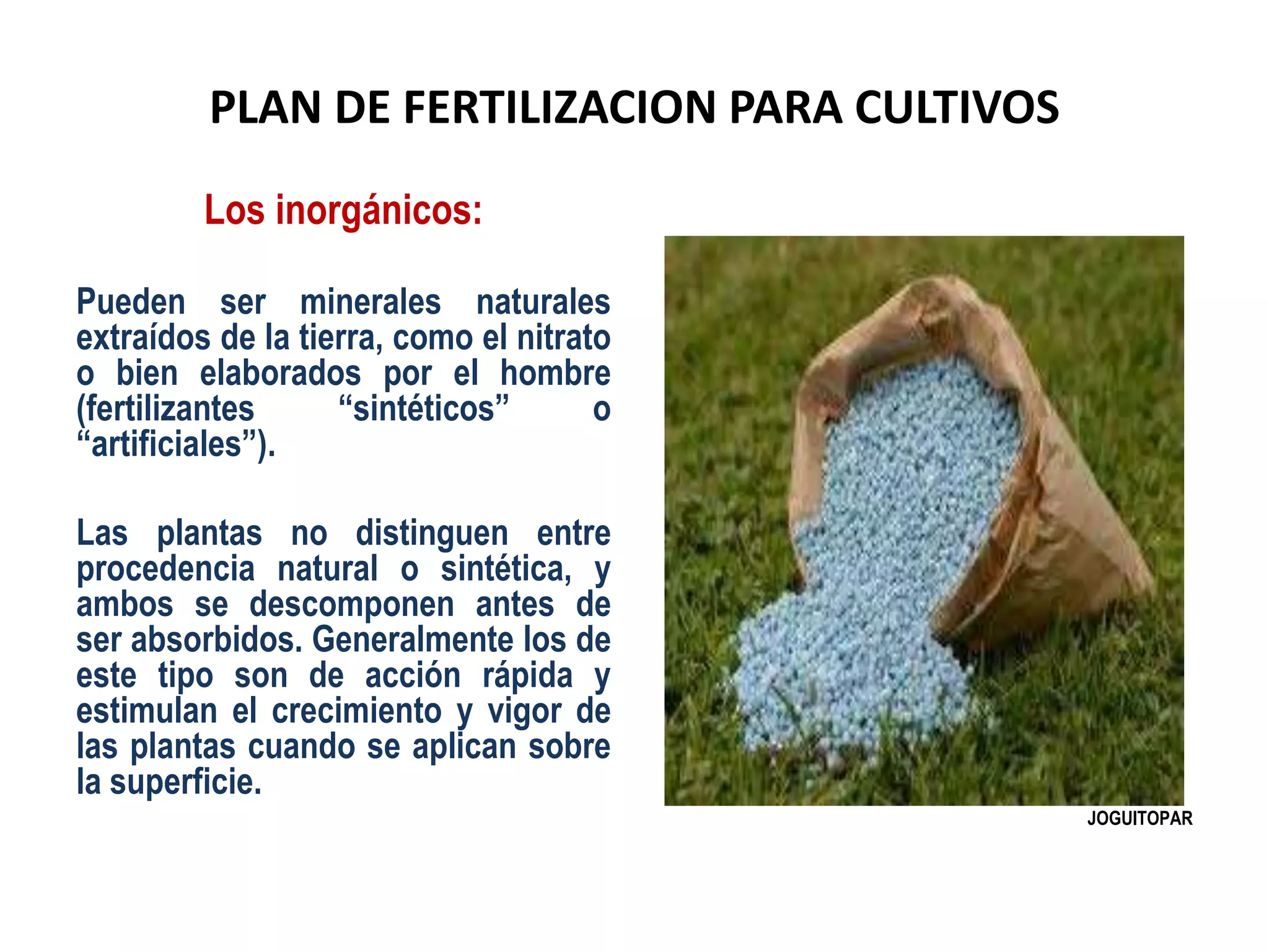 Plan de Fertilización para Cultivos AgrÍcolas | PPTX