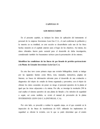 Plan de mantenimiento en las lineas de gas licuado de petroleo (g.l.p ...