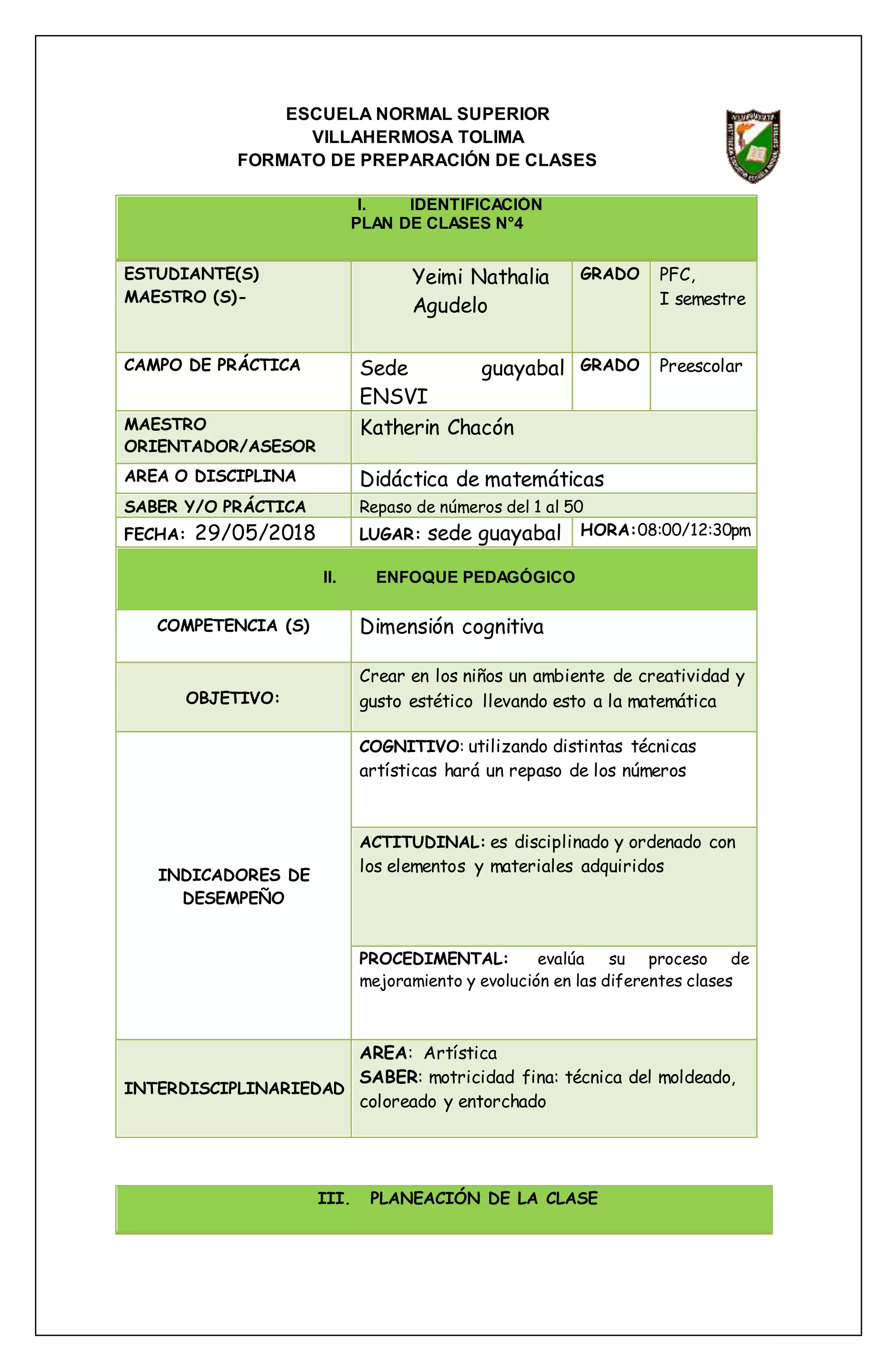 Plan de matematicas 29 de mayo preescolar | DOCX
