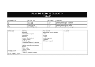 Plan de rodaje diario | PDF