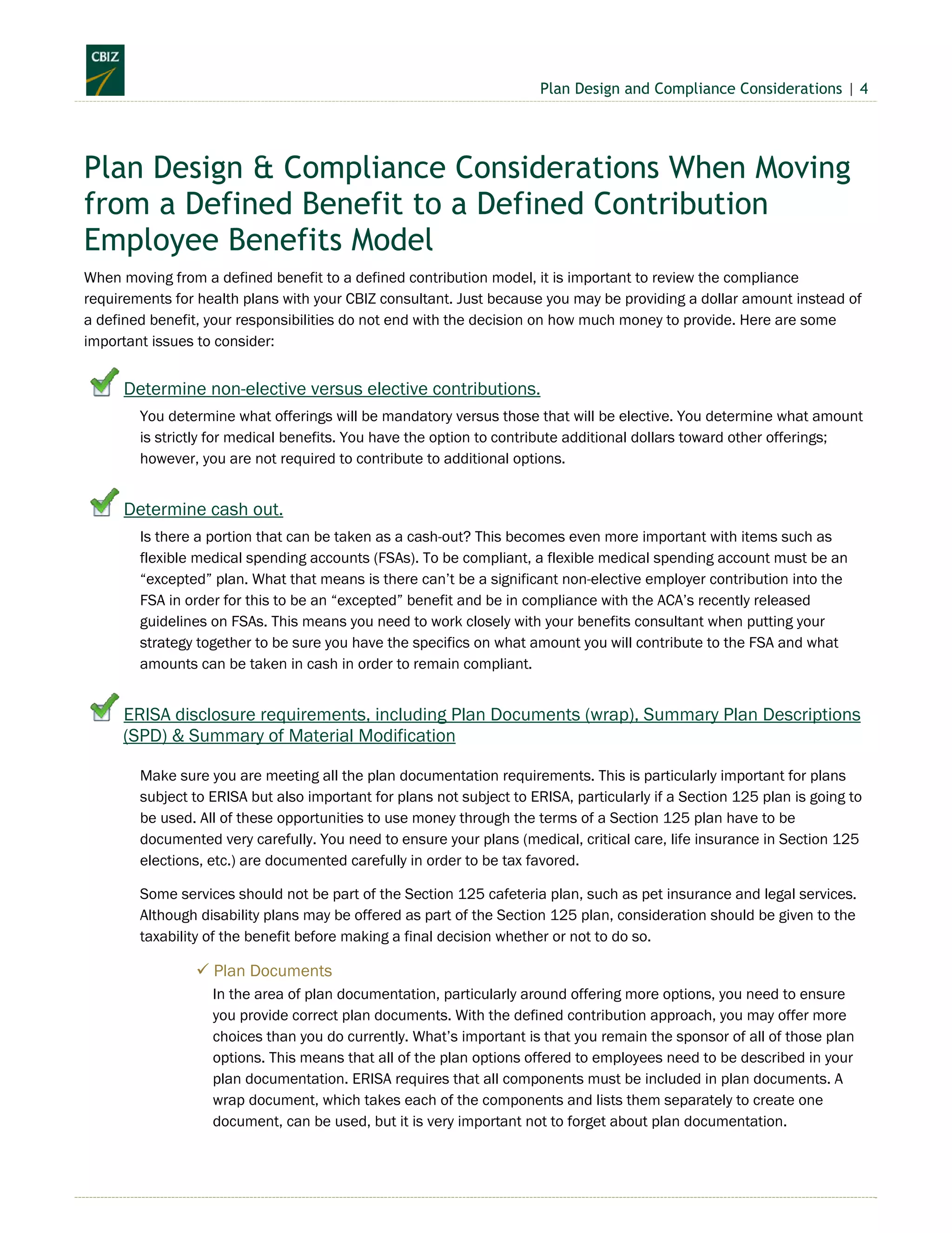 Should You Consider a Defined Contribution Model? | PDF