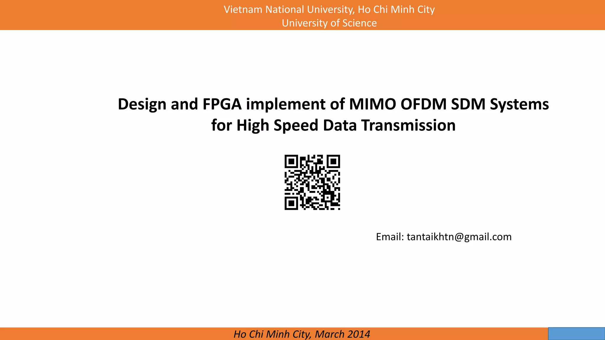 Plan Design And Fpga Implement Of Mimo Ofdm Sdm Systems Ppt