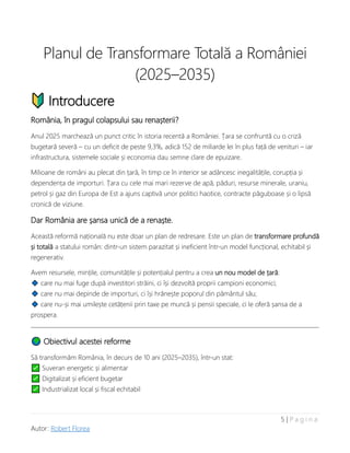 Plan de Transformare Totală a României (2025-2035) | PDF