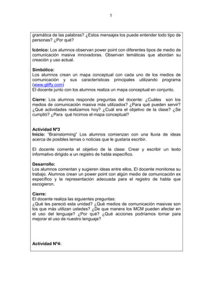 Plan de unidad medios de comunicacin masiva | DOC