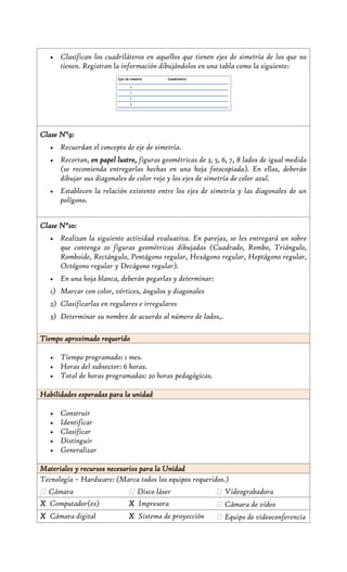 Plan de unidad figuras geométricas | PDF