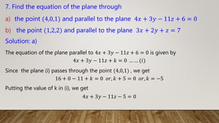 Plane in 3 dimensional geometry | PPTX