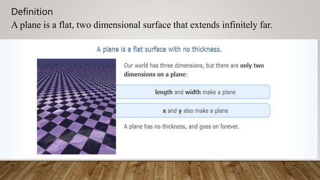 Plane in 3 dimensional geometry | PPTX | Physics | Science
